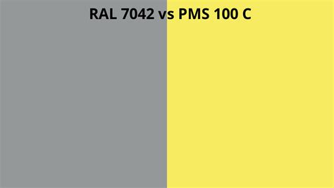 Ral 7042 Vs Pms 100 C Ral Colour Chart Uk
