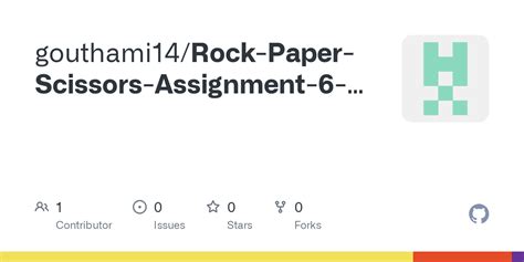 GitHub Gouthami14 Rock Paper Scissors Assignment 6 Reactjs