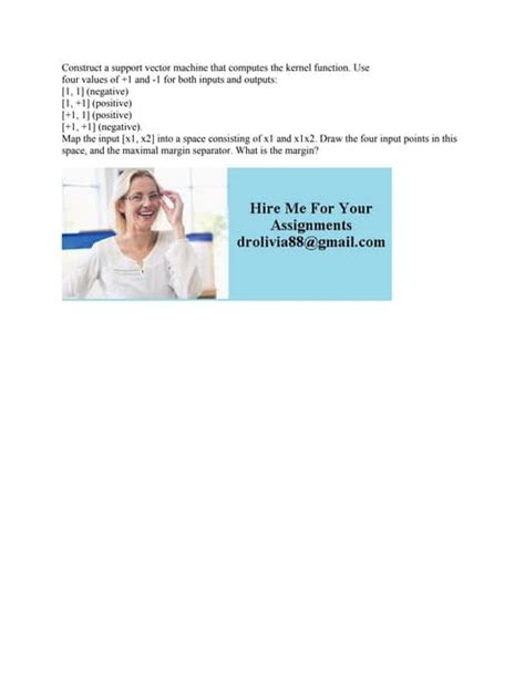 Construct A Support Vector Machine That Computes The Kernel Function Pdf