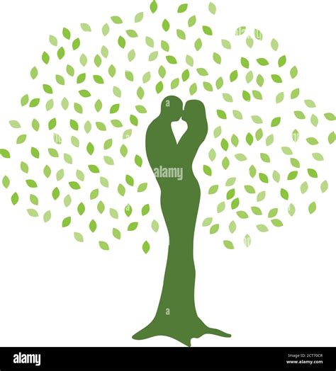 Nature Lovers Human Couple Become A Tree Stock Vector Image Art Alamy