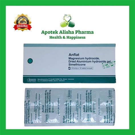 Jual Anflat Tablet Kunyah Box Isi 100 Strip Isi 10 Obat Maag Dan