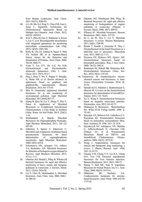 Medical Nanobiosensors A Tutorial Review Pdf