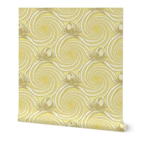 Kraken Roll ★ Monochrome Light Wallpaper Spoonflower