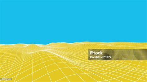 추상적인 벡터 사막 배경입니다 격자 그림을 풍경입니다 3d 기술 와이어 프레임 벡터입니다 배너에 대 한 디지털 메쉬입니다 0명에