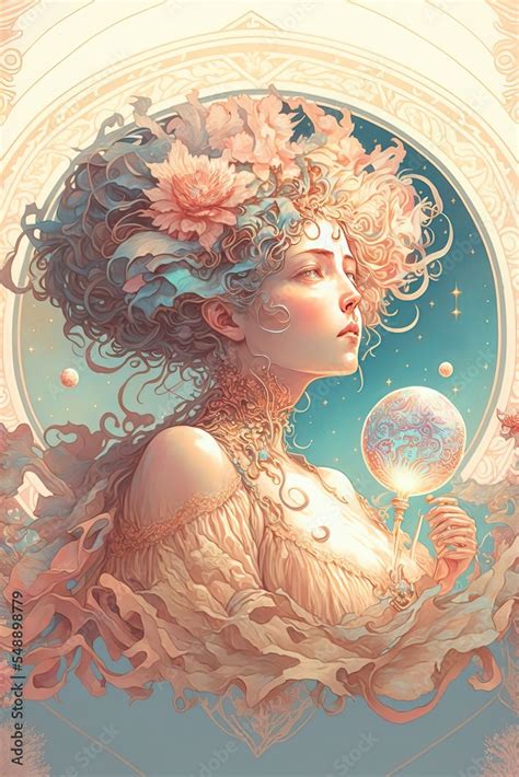 Technicolor Ornate Solar System In The Style Of A Mystic Tarot Card Astronomy And Astrology