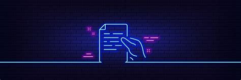 문서 줄 아이콘입니다 문서 파일 페이지 기호를 길게 누릅니다 네온 라이트 글로우 효과 벡터 고급에 대한 스톡 벡터 아트 및 기타 이미지 Istock