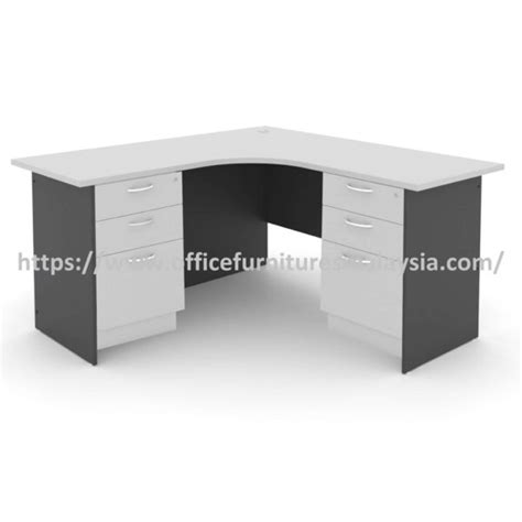 6 Ft X 5 Ft Cherubic L Shape Office Table With 2 Fixed 2d1f Drawer