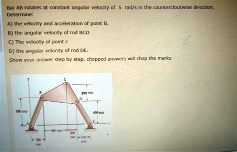 solved bar ab rotates at a constant angular velocity of rad s in the