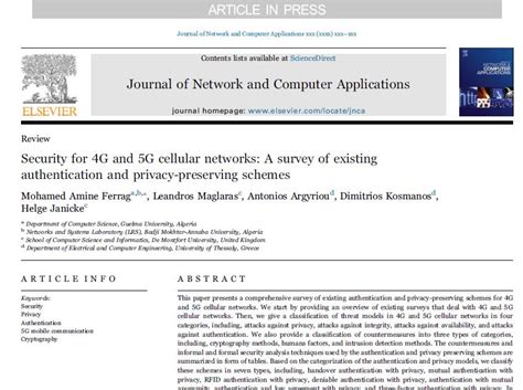 Mohamed Amine Ferrag Phd On Linkedin M A Ferrag L Maglaras A Argyriou D Kosmanos And