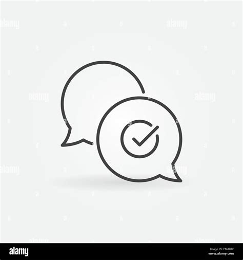 Check Mark In Speech Bubble Vector Icon Or Symbol In Thin Line Style Stock Vector Image Art