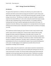 Efficiency Of Electric Kettle Experiment Analysis Course Hero