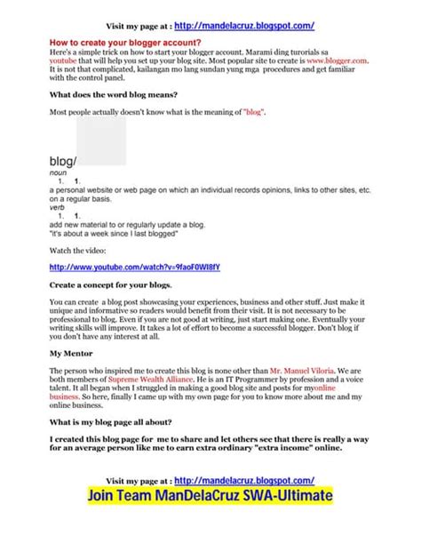How To Create Your Blog Pdf