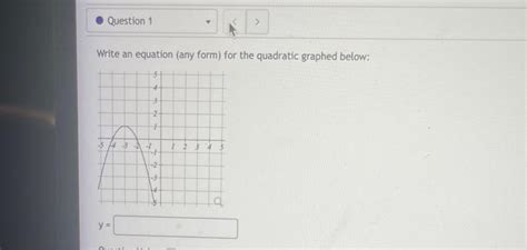 Solved Write An Equation Any Form For The Quadratic Chegg