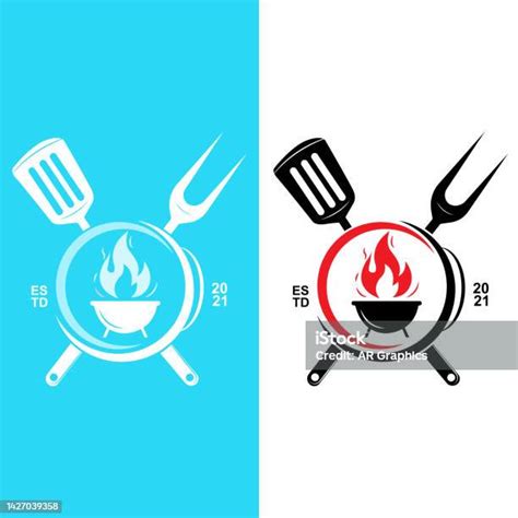 빈티지 레트로 소박한 바베큐 로고 음식 또는 그릴 디자인 아이콘 벡터 일러스트 레이 션 돼지에 대한 스톡 벡터 아트 및 기타 이미지 돼지 부엌 칼 포크 Istock
