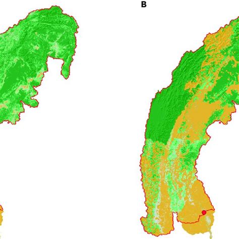 Land Use Map Of The Chindwin Basin A And B Land Use Of Chindwin River