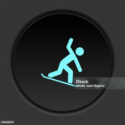 라운드 버튼 아이콘 스노우 보드 응용 프로그램 일러스트를 위한 버튼 배너 라운드 배지 인터페이스 개념에 대한 스톡 벡터 아트 및 기타 이미지 Istock