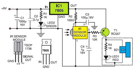 Simple Sensitive Tester For Infrared IR Remote Control Schematic Design