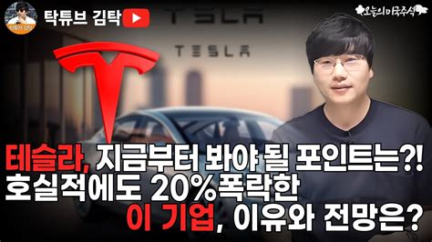테슬라 지금부터 봐야 될 포인트는 호실적에도 20폭락한 이 기업 이유와 전망은 Youtube