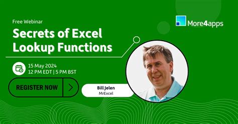 Join Mrexcel Webinar On Excel Lookup Functions More4apps Posted On The Topic Linkedin