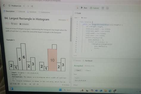 Shreya Kesharwani On Linkedin Day 6 Largest Rectangle In Histogram