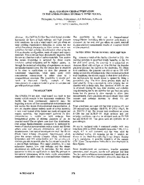 pdf real gas flow characterization in the onera f4 high enthalpy wind