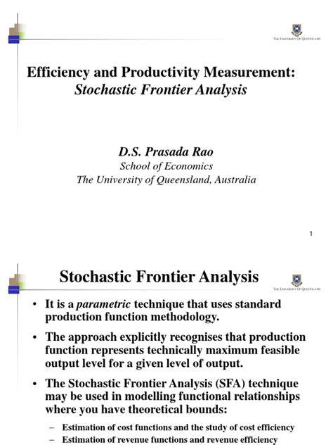 Lecture 4 Day 3 Stochastic Frontier Analysis Pdf Ordinary Least
