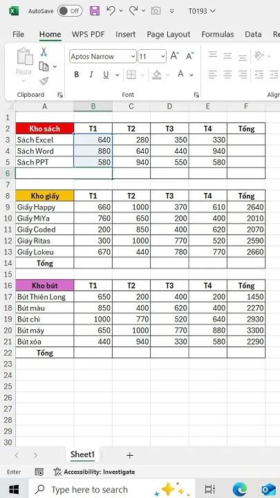 Mẹo Tính Tổng Dữ Liệu Nhanh Trên Excel Exceltips Tinhocvanphong Tinhocungdung Youtube
