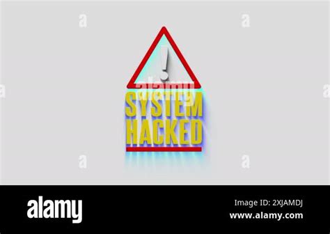 System Hacked Warning And Security Breach Alert Symbol With Natural Shadow Cyber Technology