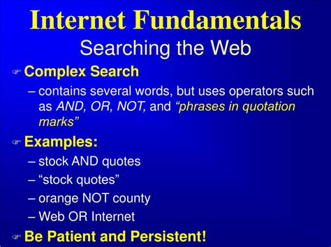 Ppt Internet Fundamentals Learning To Use The World Wide Web The Internet Teacher Powerpoint