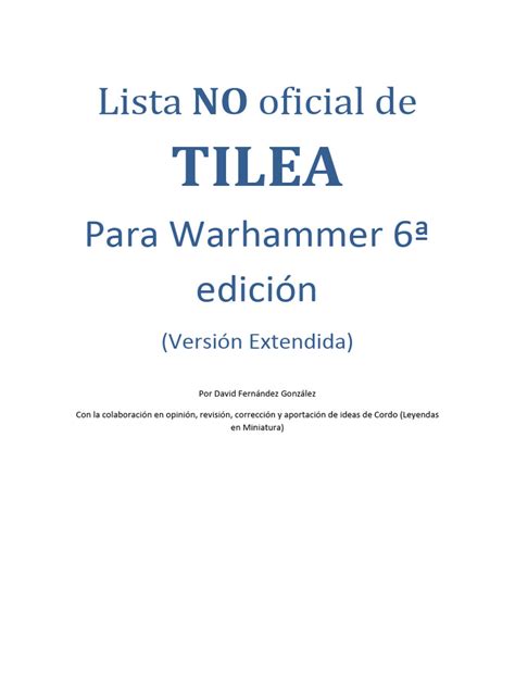 Tilea V1 0 Versión Extendida Pdf Mercenario