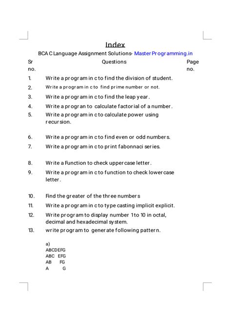 Masterprogramming In Bca C Programing Assignment 2021 Pdf Computing Computer Programming