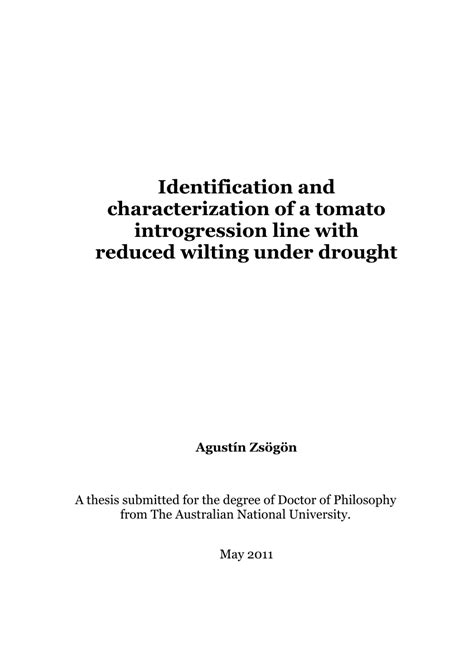 Pdf Identification And Characterization Of A Tomato Introgression
