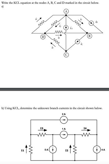 Answered Write The Kcl Equation At The Nodes A B C And D Marked In