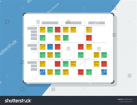Kanban Board On Whiteboard Agile Software Stock Vector Royalty Free Shutterstock