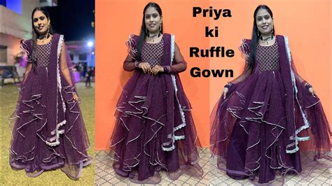 Princess Ruffle Gown Cutting And Stitchingcinderella Gown Pari Gown