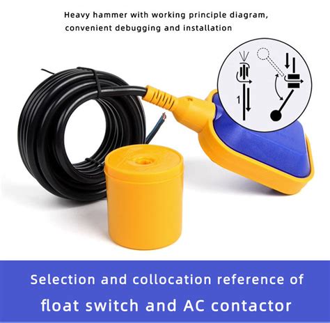 Square Float Switch Automatic Water Supply Controller Relay 2 3 4 5m Liquid Level Sensor Round