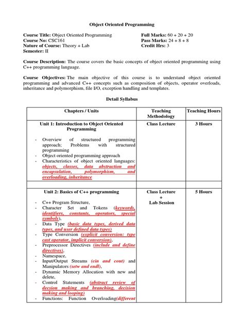 Object Oriented Programming Csc161 Pdf Class Computer