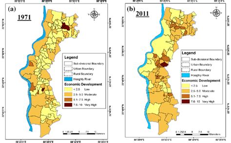 Spatial Distribution Of Economic Development A 1971 B 2011 Download