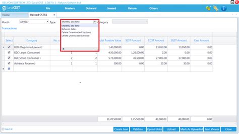 gstr 1 json creation and upload using saral gst step 2