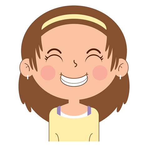Girl Happy Face Cartoon Cute 14428974 Png