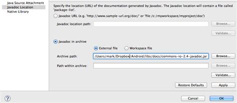 android how to attach javadoc or sources to jars in libs folder stack overflow