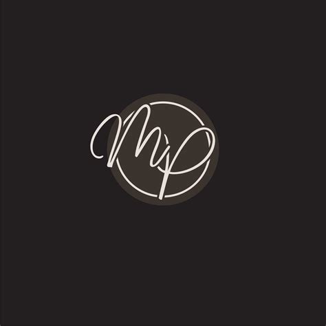 Initials Mp Logo Monogram With Simple Circle Line Style 28106495 Vector