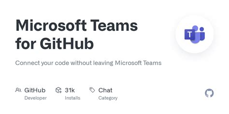 Microsoft Teams For Github Github Marketplace Github