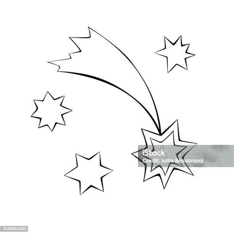 혜성 슈팅 스타 디자인 요소 밤 하늘 Ufo 공간의 주제에 아이콘 낙서 벡터 일러스트레이션 기념일에 대한 스톡 벡터 아트 및 기타 이미지 Istock