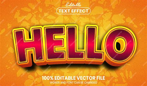 Premium Vector Hello Text Font Style Editable Text Effect