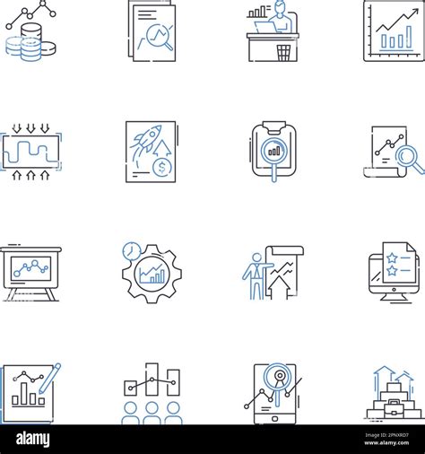 Correlational Analysis Line Icons Collection Correlation Association