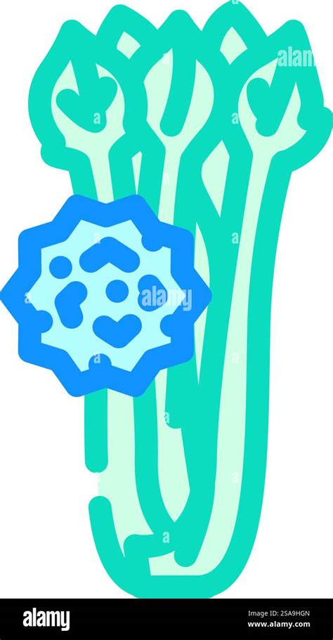 Celery Allergen Free Product Food Color Icon Vector Celery Allergen