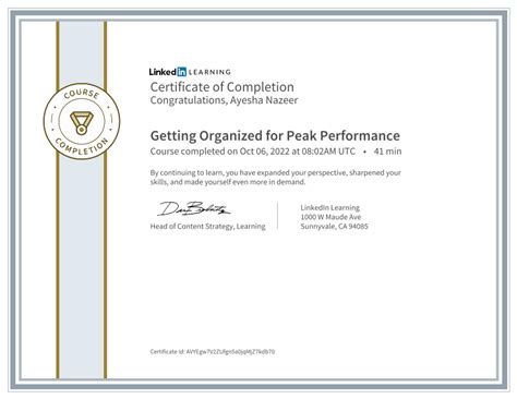 Ayesha Nazeer On Linkedin Certificate Of Completion