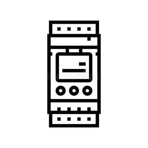 Plc Icon Programmable Logic Controller Outlined Stock Illustration