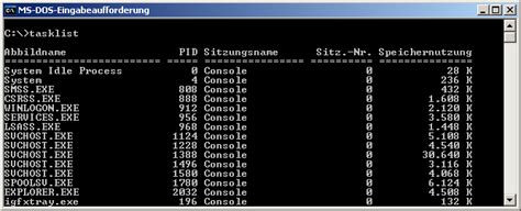 Windowspage Tasklist Aktuell Ausgeführte Prozesse Auflisten Anzeigen